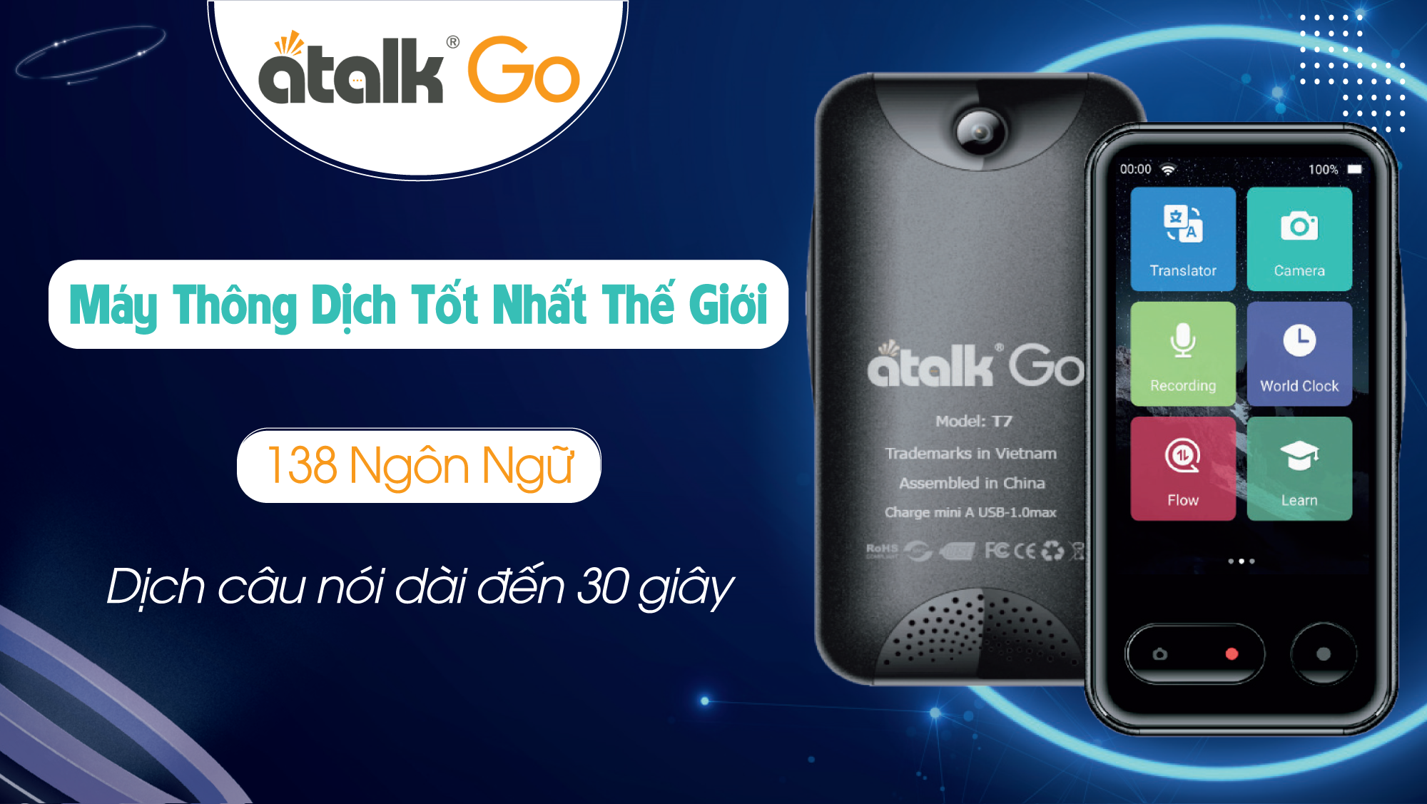 Atalk Go - Máy phiên dịch thương hiệu Việt Nam | 4G VSIM